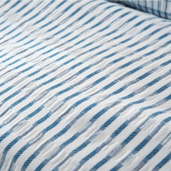 Pinzon | Bedding | Seesucker Duvet Cover Set W 2 Shams 0 Cotton Stripes ...